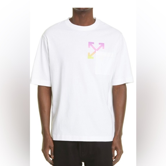 Off-White | Shirts | Mens Offwhite Rainbow Gradient Arrow Graphic ...